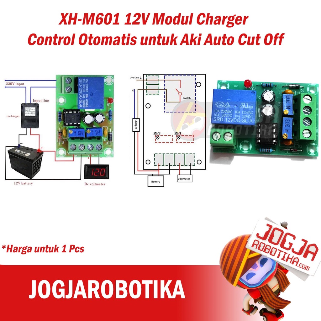 Jual XH-M601 12V Modul Charger Control Otomatis untuk Aki Auto Cut Off ...