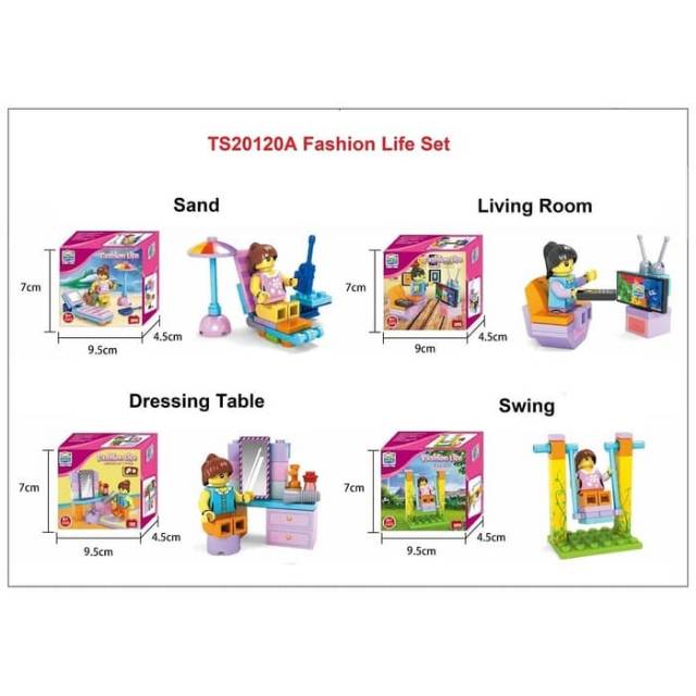 Jual Block Fashion Life Woman Activity Set 4 in 1 Girl | Shopee Indonesia