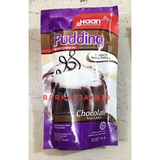 Jual HAAN Pudding Mix Instant Rasa Coklat Kemasan 145 Gram Murah POUCH ...