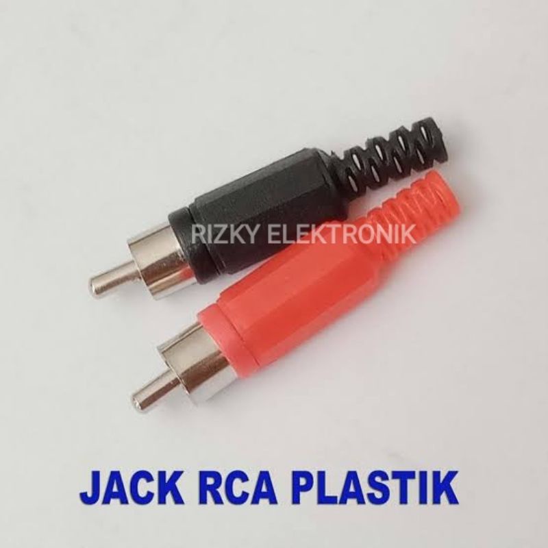 Jual Jack Colokan RCA Audio Plastik Male Cowok Set Sepasang Merah Hitam ...