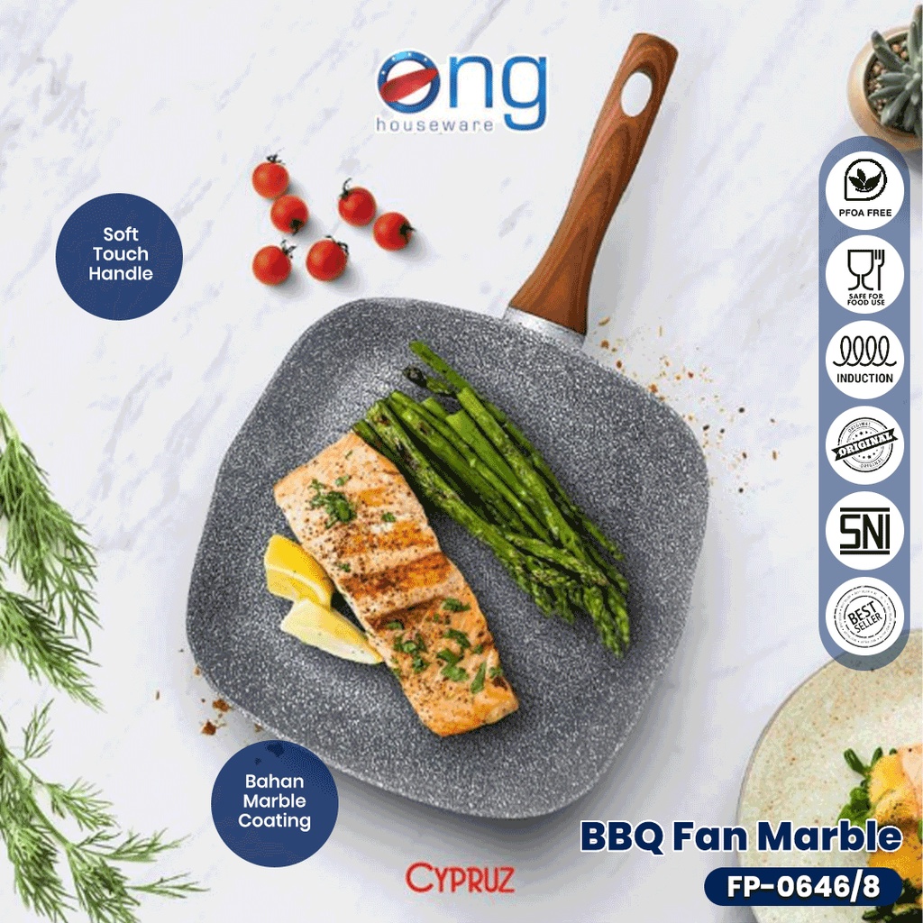 Jual Frypan Grill BBQ Induksi Marble Marbel Kotak Wajan Alat Panggang ...