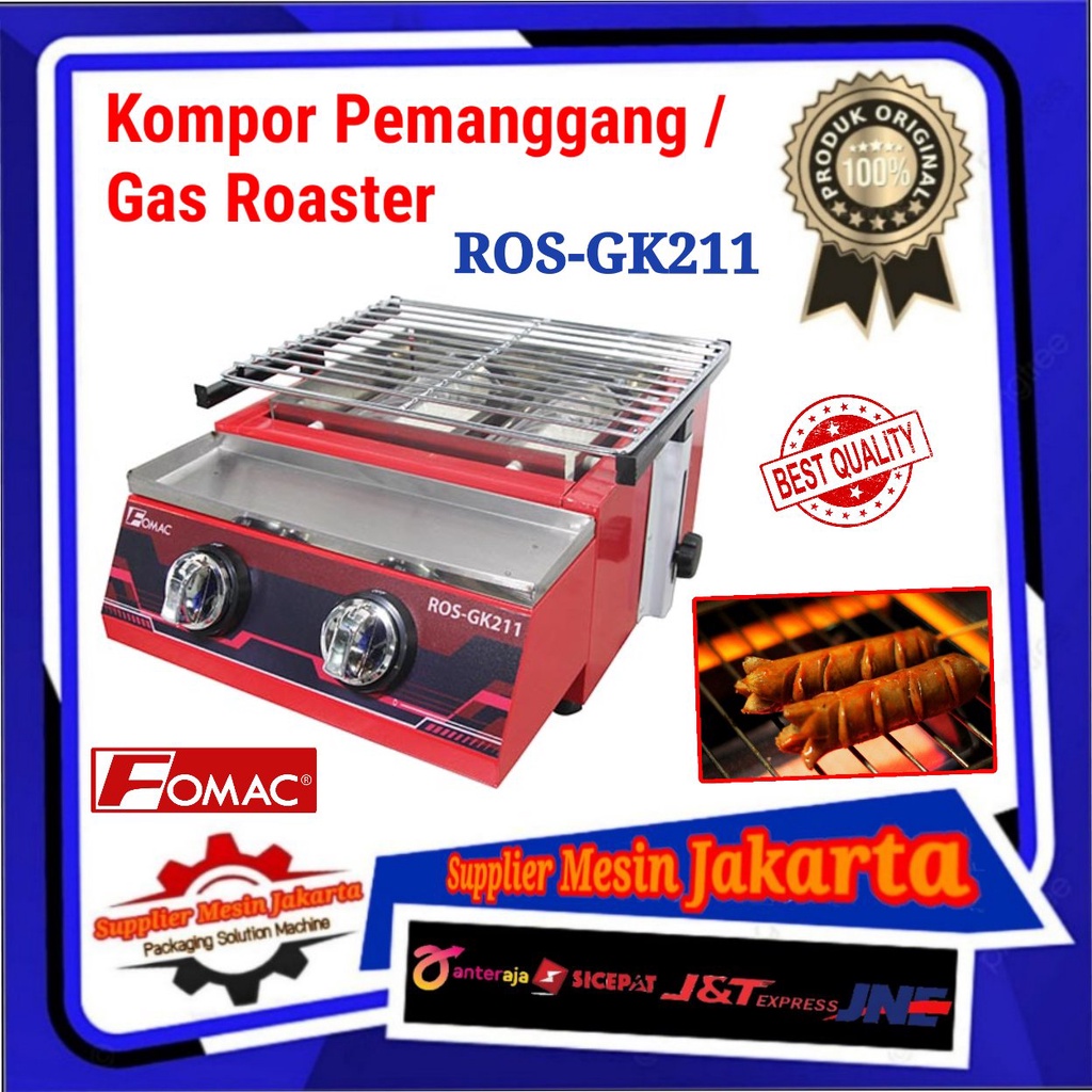 Jual Alat Panggang 2 Tungku / Kompor Gas Roaster ROS-GK211 FOMAC | Shopee Indonesia