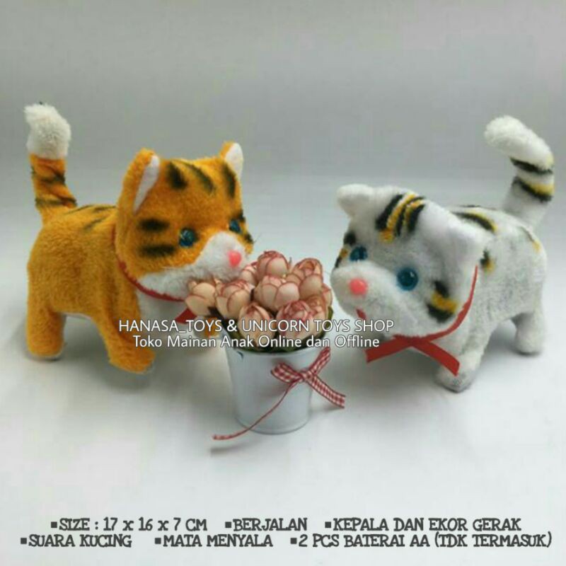 Jual Boneka Kucing Mainan Bersuara Berjalan Dan Mata Menyala / Mainan ...