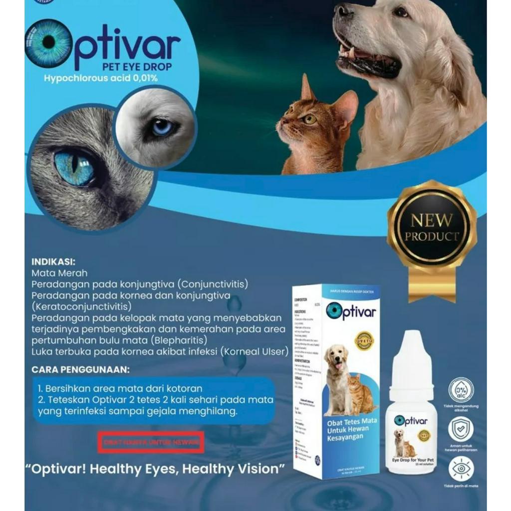 Jual OPTIVAR - Obat Tetes Mata Hewan Kucing Anjing Infeksi Merah ...