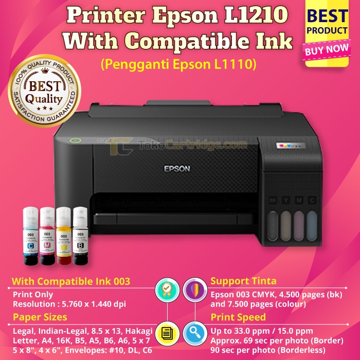 Jual Printer Epson EcoTank L1210 Pengganti Dari L1110 New Baru Print ...