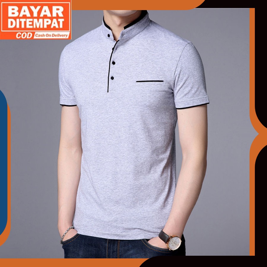 Jual Kaos Polo Shirt Pria Shanghai Misty Polos Lengan Pendek Bahan ...
