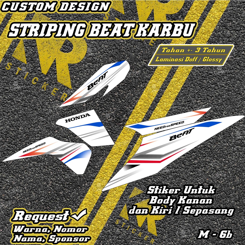 Jual Stiker Striping Beat Karbu | Custom Desain sticker lis variasi ...