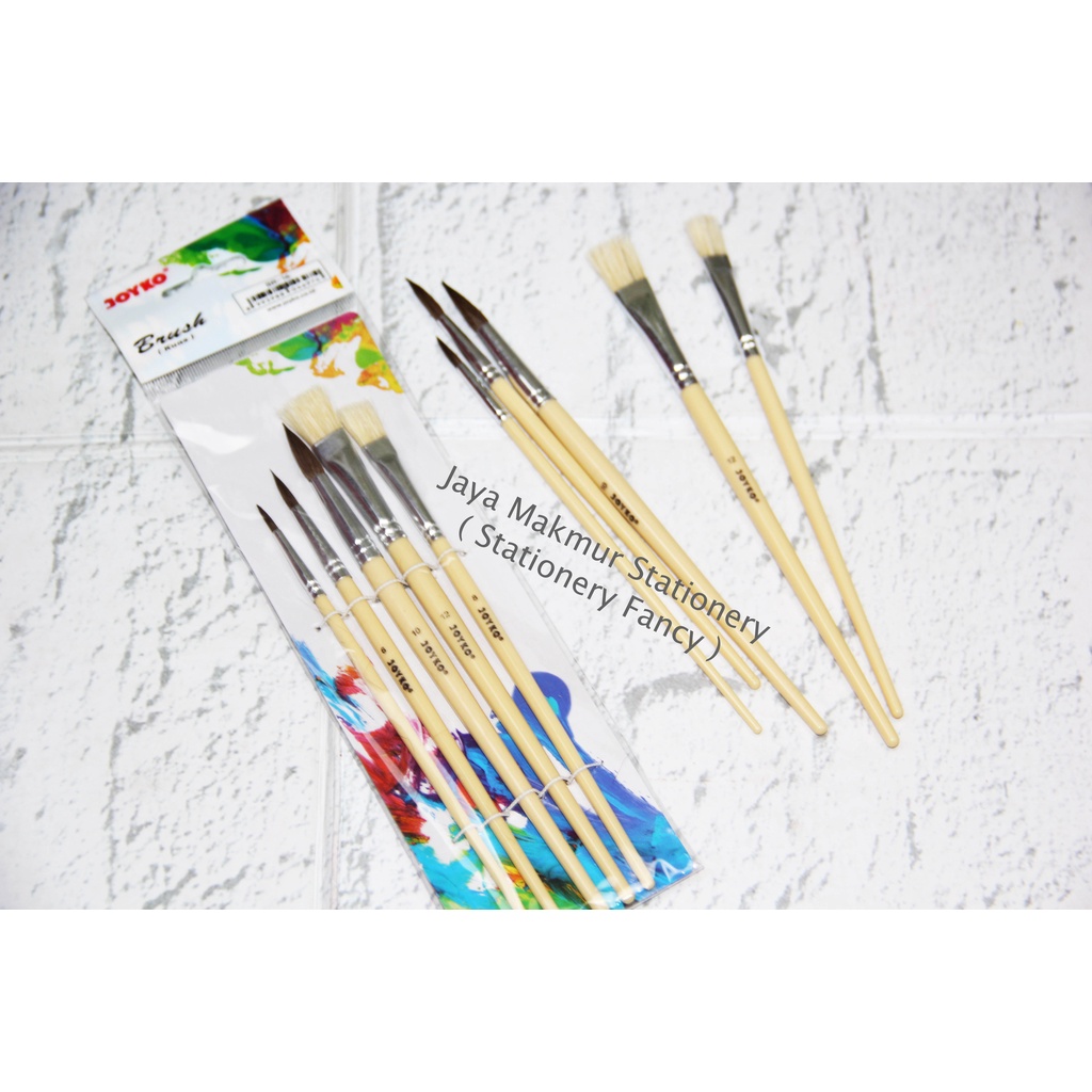 Jual Kuas Lukis Cat Air Acrylic Joyko BR-16 (1 Set) | Shopee Indonesia