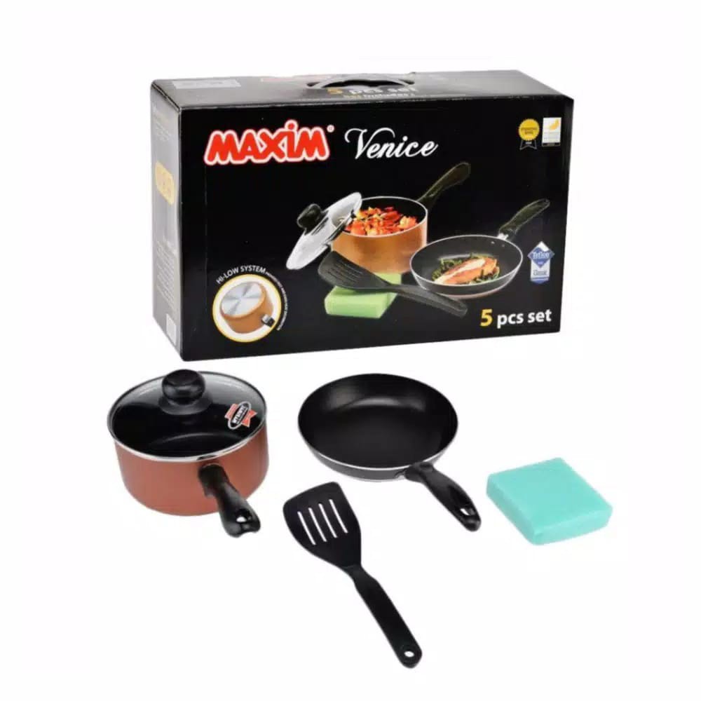 Jual MAXIM Venice 5 pcs Panci Penggorengan Teflon Set | Shopee Indonesia