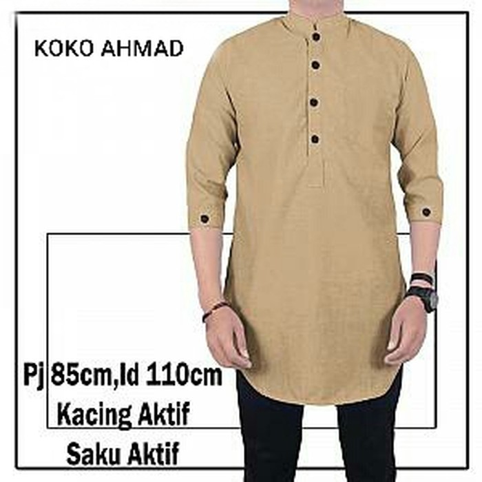 Jual NEW PROGRESMAN BAJU KOKO LENGAN PANJANG LIS SIMPLE ATASAN MUSLIM ...