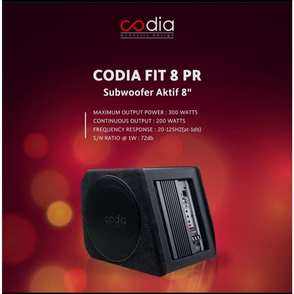 Jual BASS MOBIL Subwoofer Aktif CODIA FIT-8PR 8inch | Shopee Indonesia