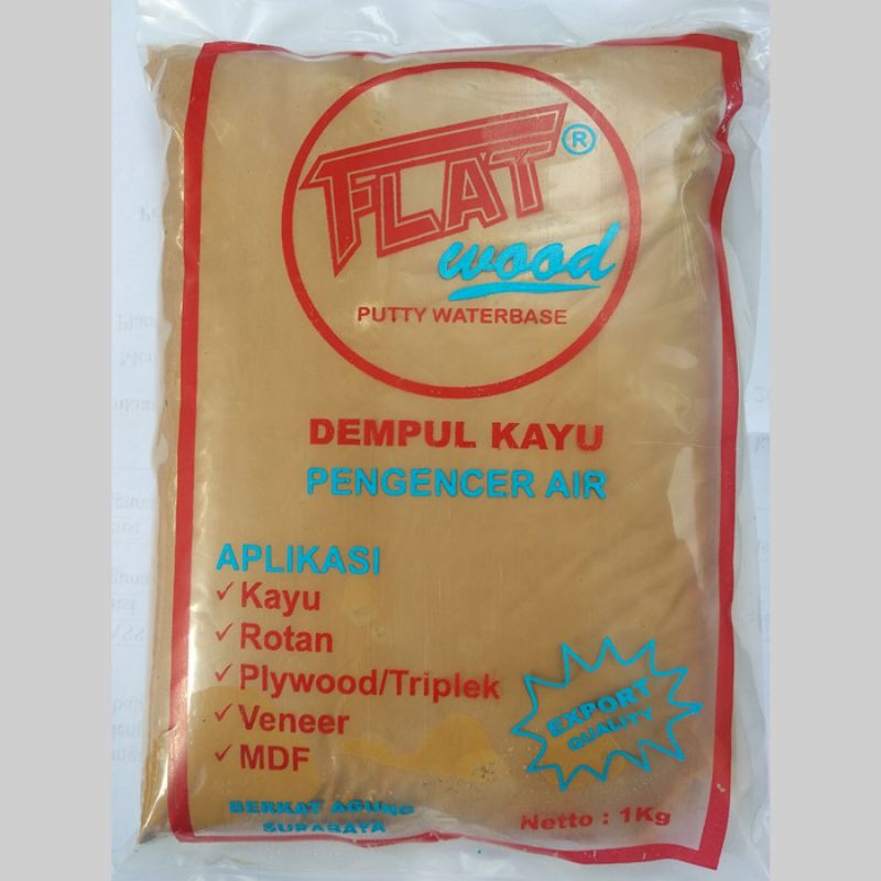 Jual Dempul Kayu FLAT WOOD Original Putty Waterbase Pengencer Air 1Kg ...