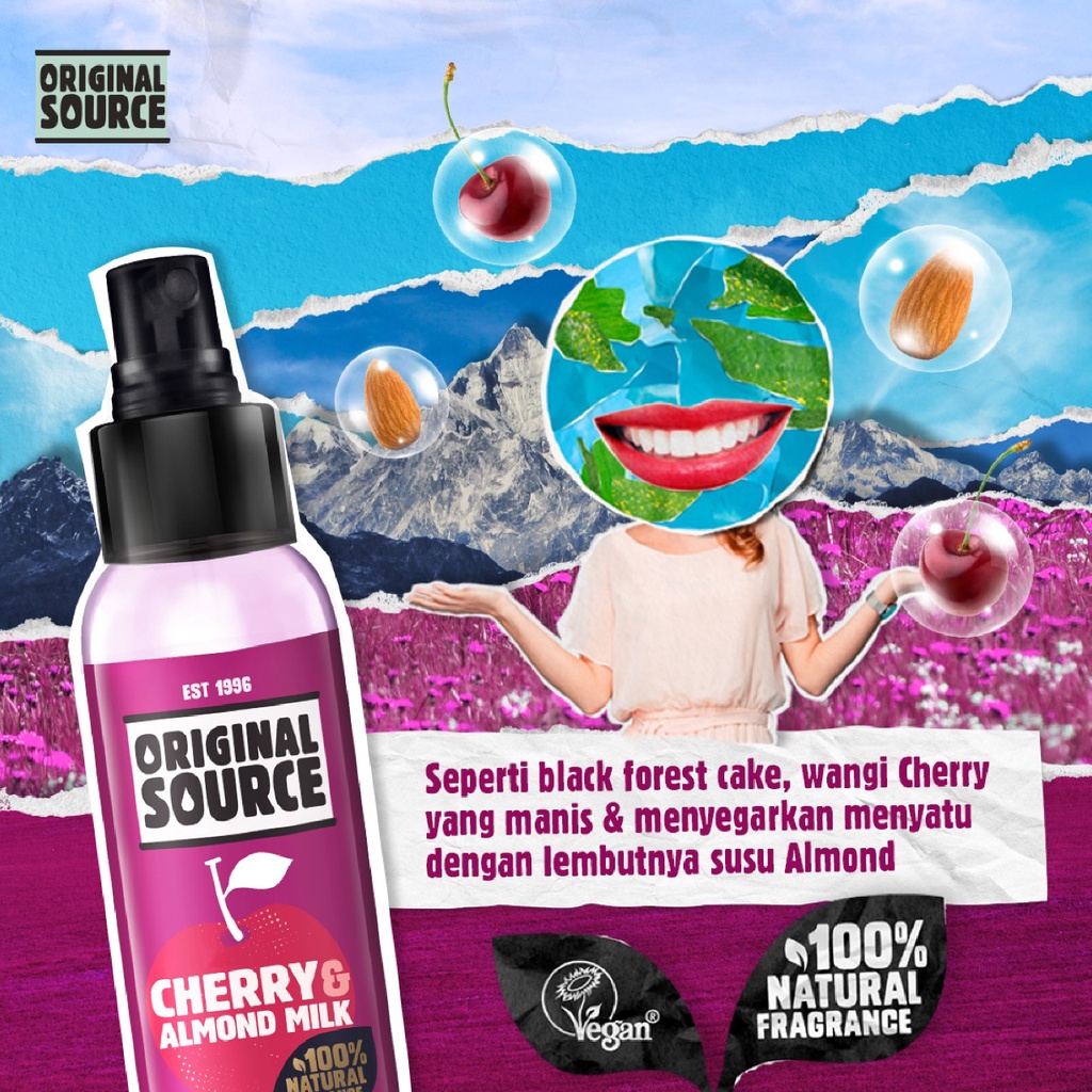 Jual Original Source Body Mist Cherry & Almond Milk - Parfum Vegan ...