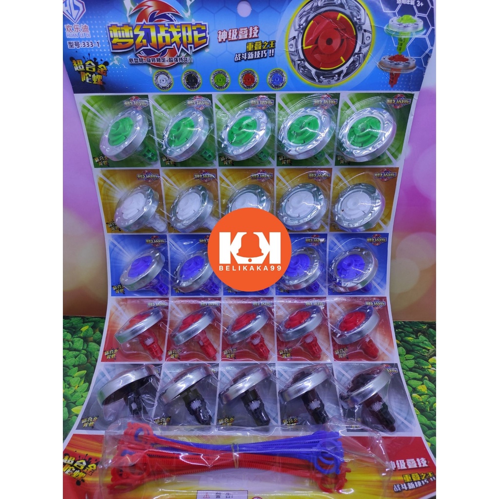 Jual (1 LEMBAR 25 PCS) MAINAN ANAK GASING / GANGSING BEYBLADE MURAH ...