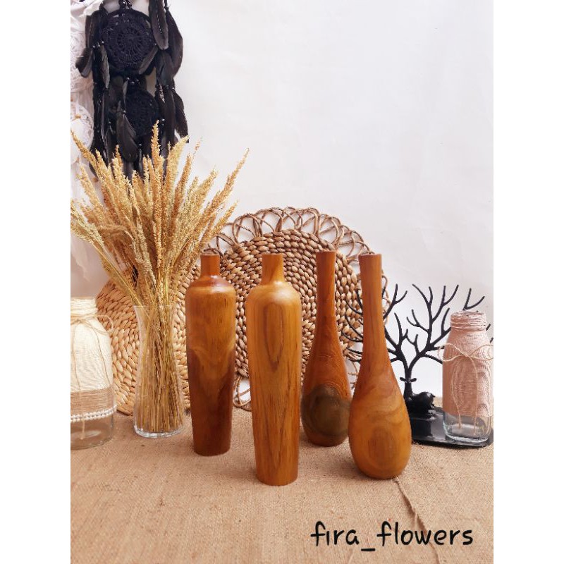Jual VAS BUNGA KAYU JATI SOLID HANDMADE NATURAL by Artistic | Shopee ...
