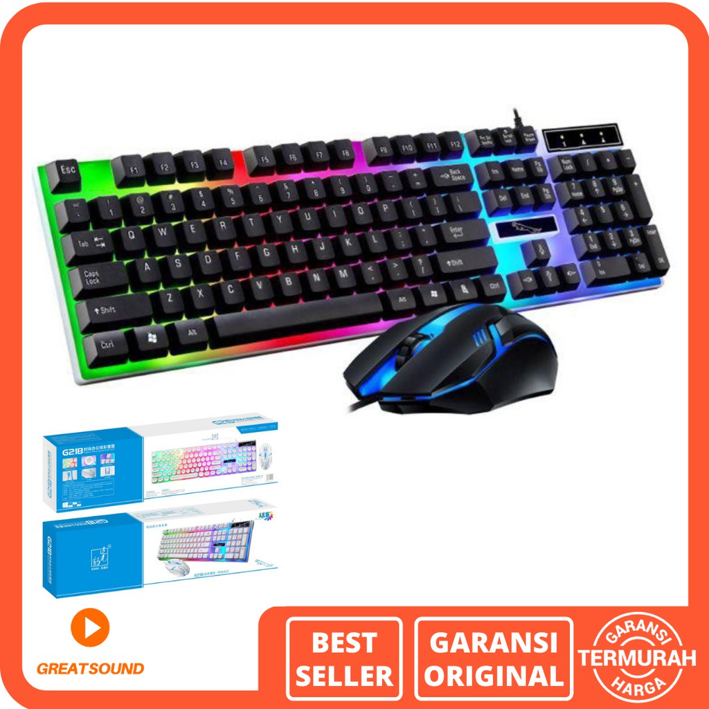 Jual Keyboard G21B Set Keyboard Plus Mouse Keyboard Mouse Gaming RGB ...