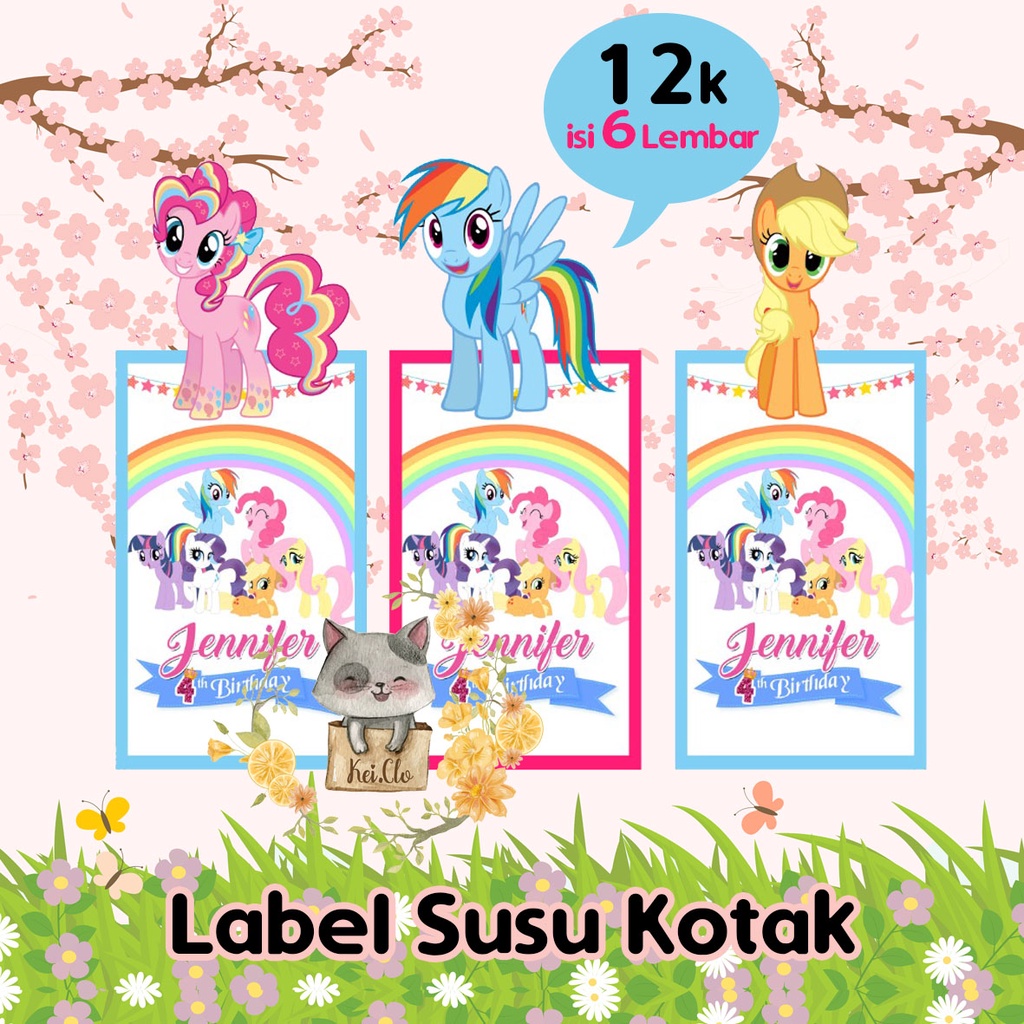 Jual Printable Label Ultah Custom untuk Susu Kotak | Shopee Indonesia