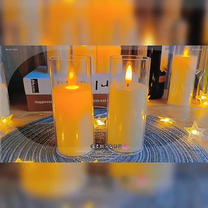 Jual Lilin LED Premium Akrilik Aesthetic Candle Smokeless Natal Lampu ...