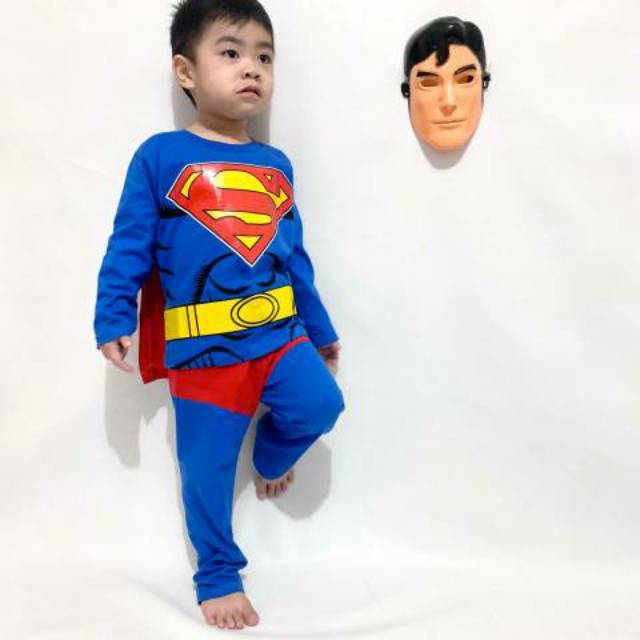 Jual Baju anak kostum superhero superman sayap dc gratis topeng ...