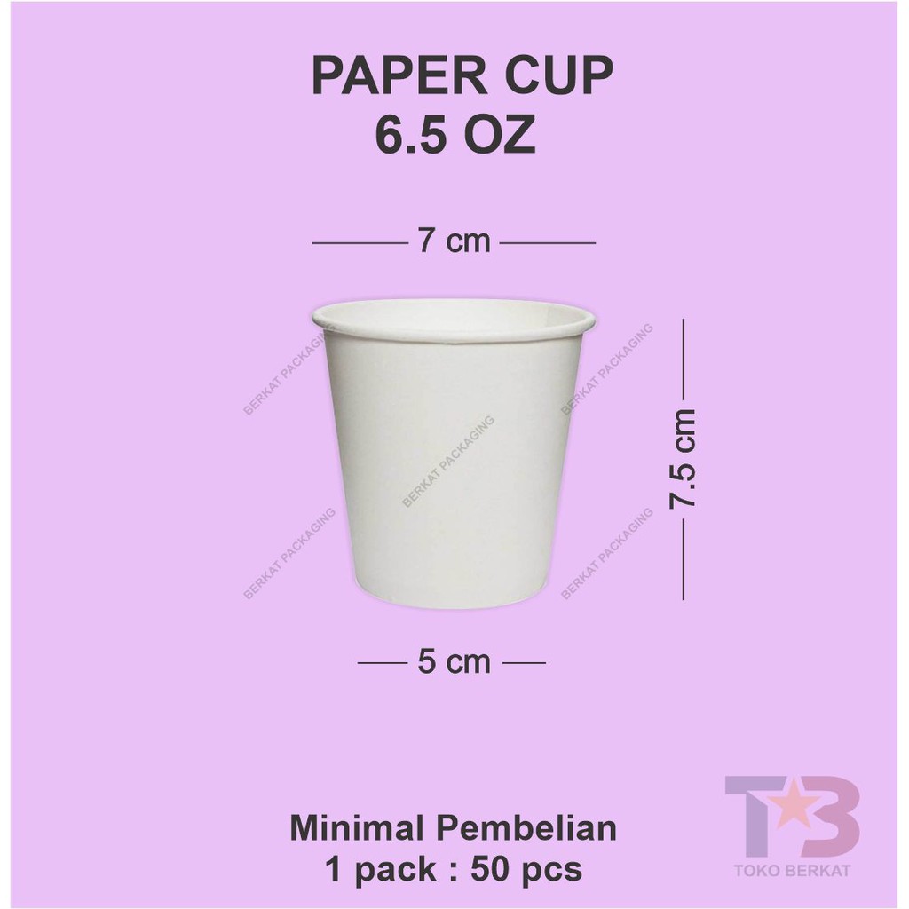 Jual Paper Cup Polos 6,5oz Putih / Paper Cup Hot / Sablon / Cetak / Gelas kertas / Gelas Kopi ...