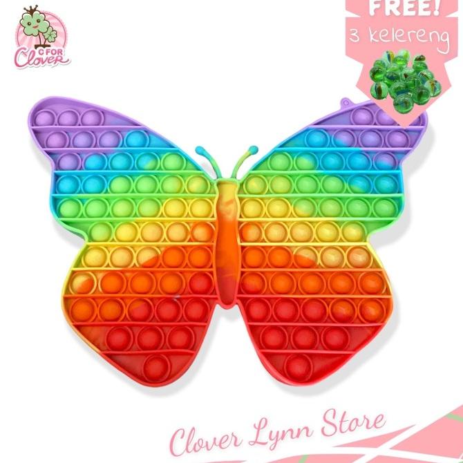 Jual POP IT JUMBO XL RAINBOW BUTTERFLY popit tiktok viral fidget ...