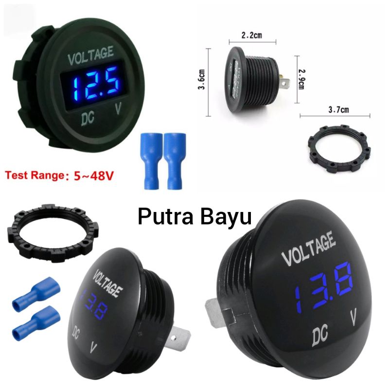 Jual voltmeter digital bentuk bulat untuk mobil motor | Shopee Indonesia
