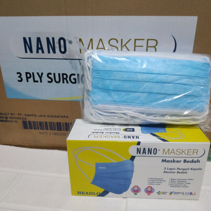 Jual MASKER NANO HIJAB MEDIS 3 PLY ISI 50 PC | Shopee Indonesia