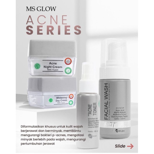 Jual KEMASAN BARCODE PAKET ACNE SERIES MS GLOW DOUBLE CREAM MALAM NIGHT | Shopee Indonesia