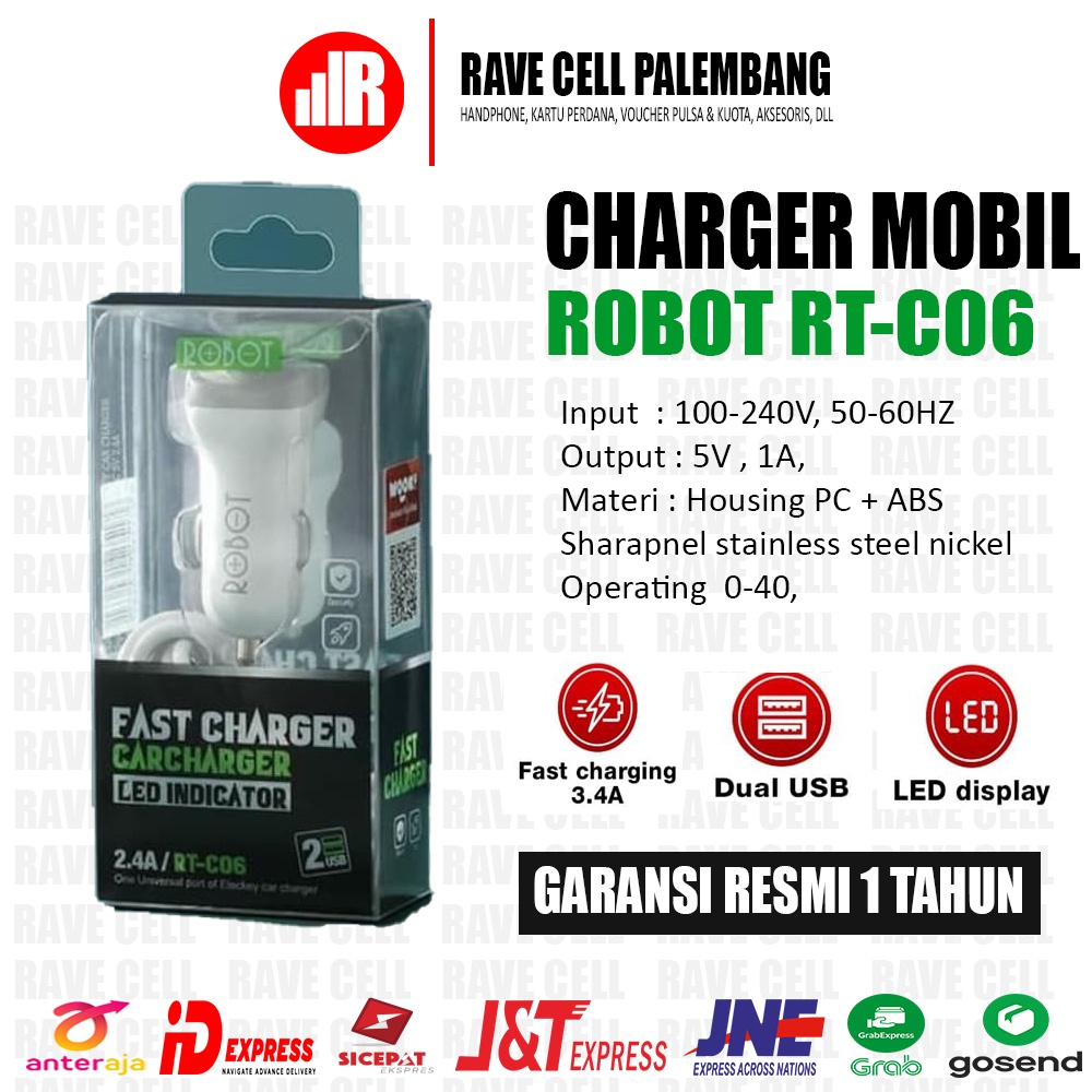 Jual Charger mobil Robot RT-C06 2.4A Dual USB - Original Saver Mobil ...