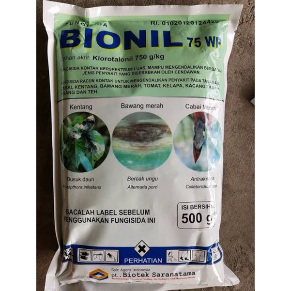 Jual Fungisida Klorotalonil 75WP Bionil ( Pengendali cendawa ) | Shopee ...