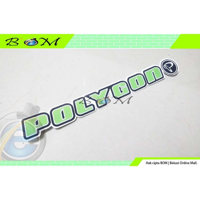 Jual sticker stiker speda sepeda bike cycle logo tulisan polygon hijau ...