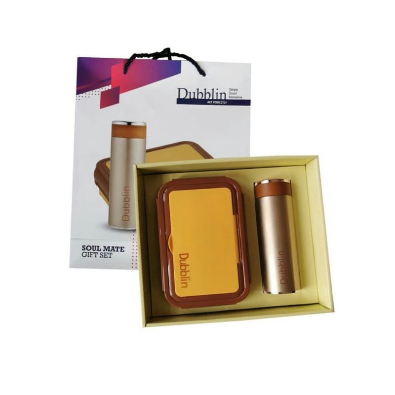 Jual DUBBLIN/3OTOL 1 SET BOTOL MINUM DAN TEMPAT MAKAN/SOULMATE GIFT SET ...