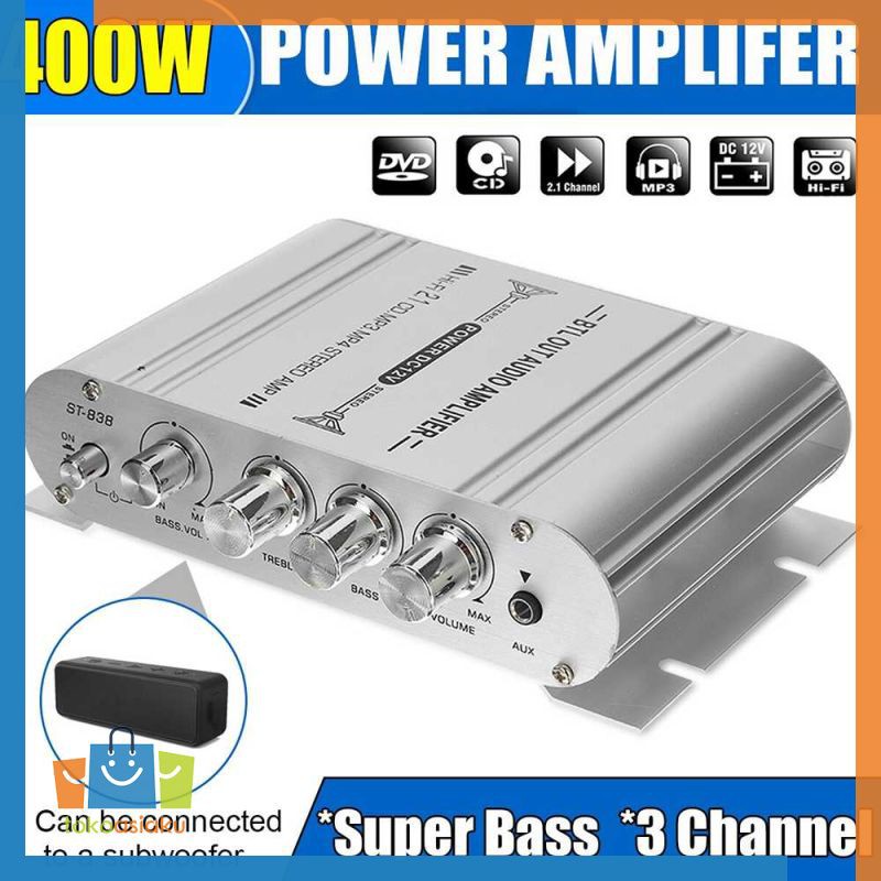 Jual Amplifier Audio Hifi Stereo Bass Treble Booster 40 Watt ST838 ...