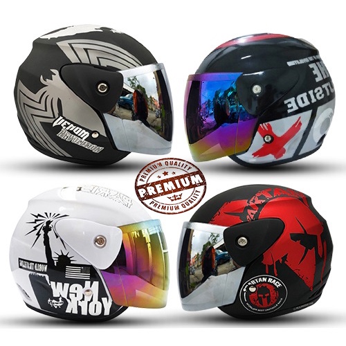 Jual Helm Motif Dewasa helm Half Face Evolution Mirip Seperti Helm GM ...