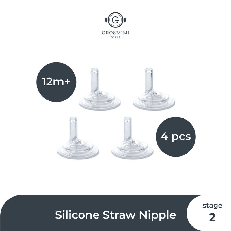Jual Grosmimi Silicone Straw Nipple Stage 2 ( 4pcs ) | Shopee Indonesia