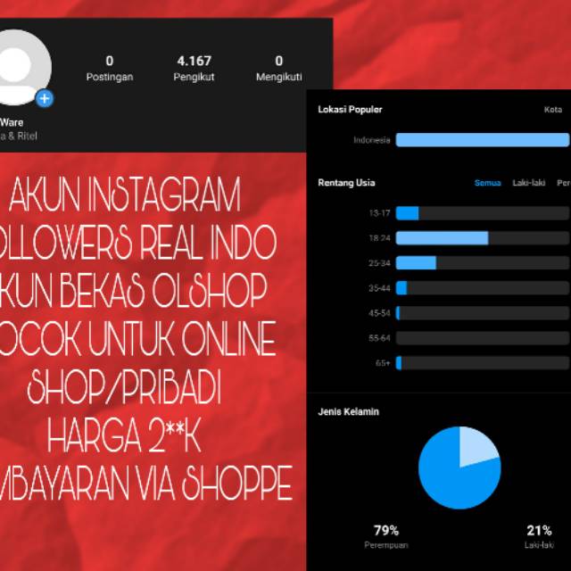 Jual AKUN INSTAGRAM REAL INDO | Shopee Indonesia