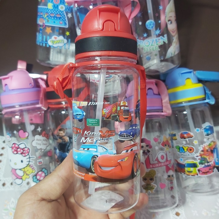 Jual Botol Minum Anak Tali Motif Karakter Kartun Lucu Imut Tali Selempang Sedotan - Botol Minum ...