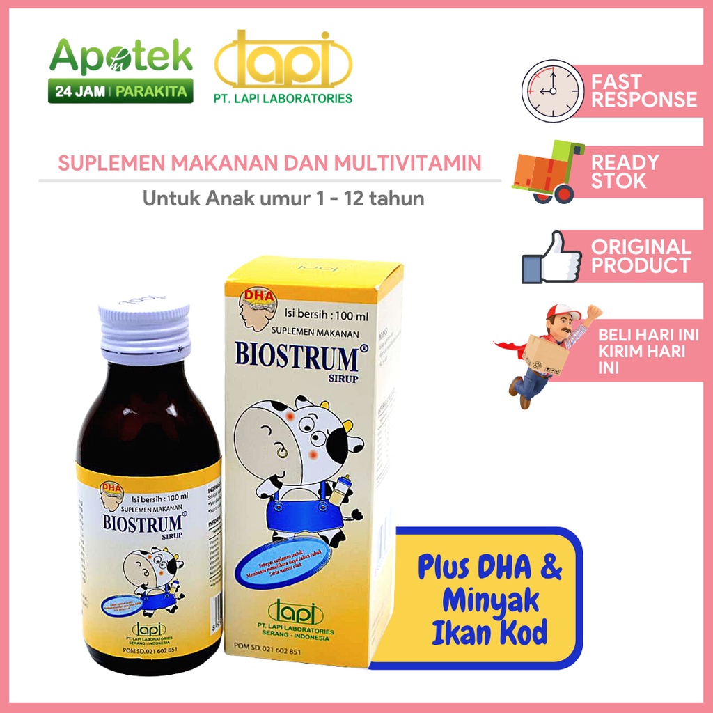 Jual Biostrum Multivitamin Colostrum/Minyak Ikan/DHA/Lysine | Shopee ...