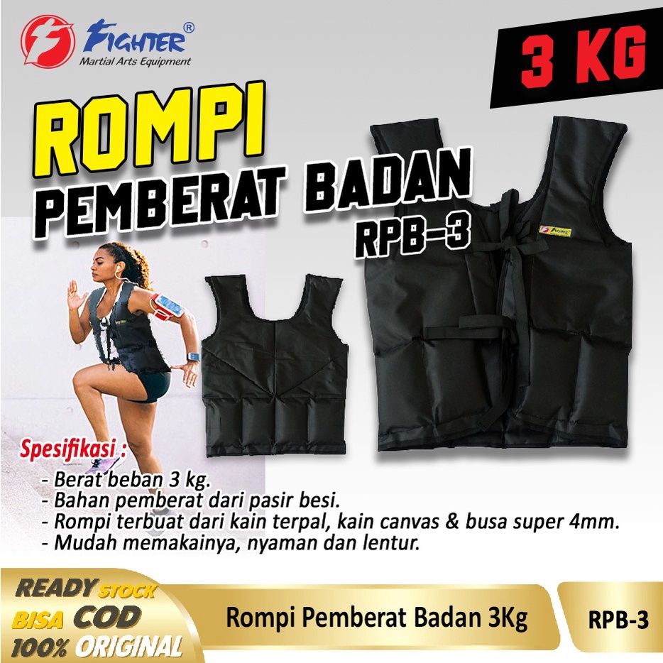 Jual Rompi Pemberat Badan 3kg FIGHTER RBP3 | Shopee Indonesia