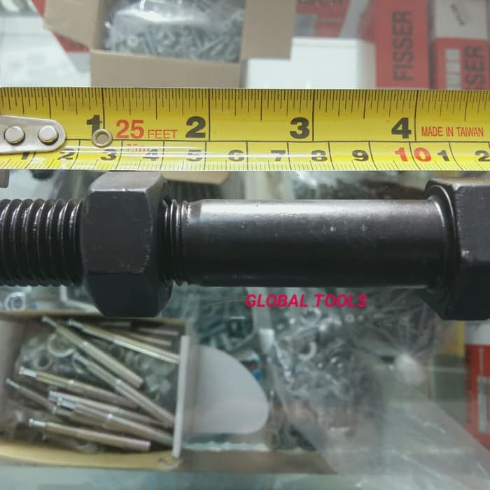 Jual Baut hitam baja 8.8 m20 x 100 half drat fit bolt cs black baut peron | Shopee Indonesia