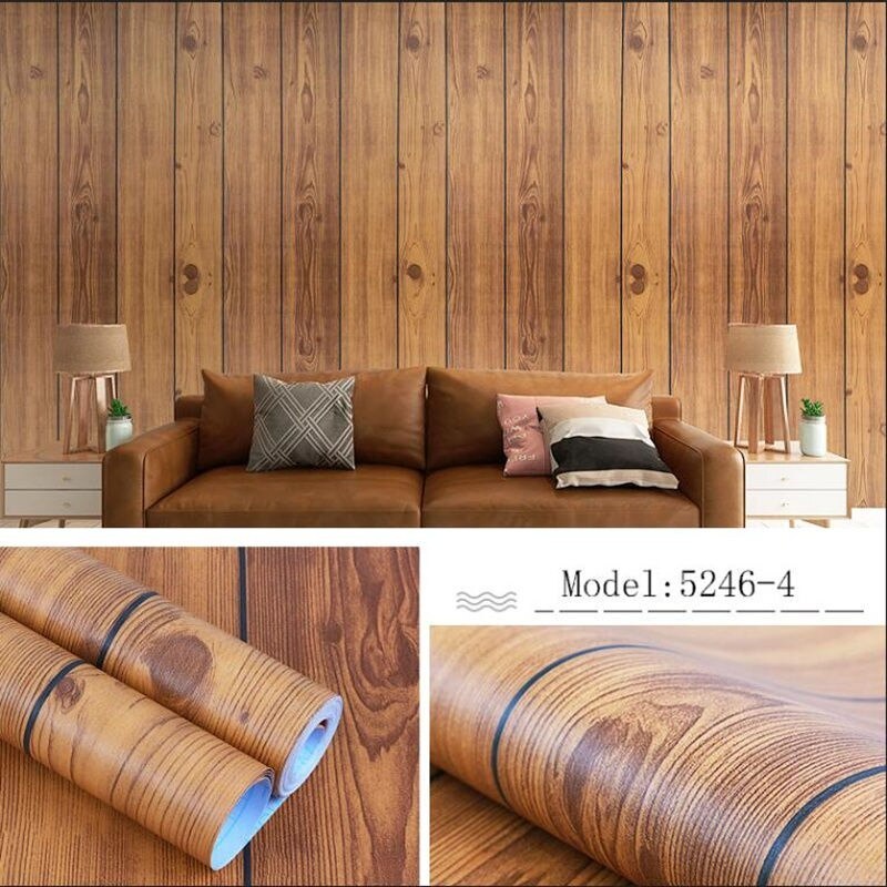Jual Wallpaper Sticker Dinding Motif Kayu Coklat Natural Ukuran 8 S D 9
