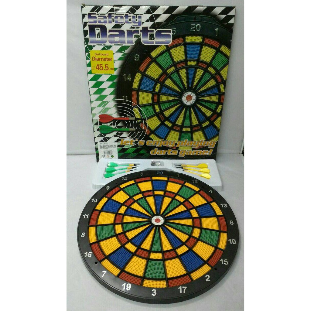 Jual PAPAN DART BOARD GAME/SAFETY DARTS BOARD 45CM | Shopee Indonesia