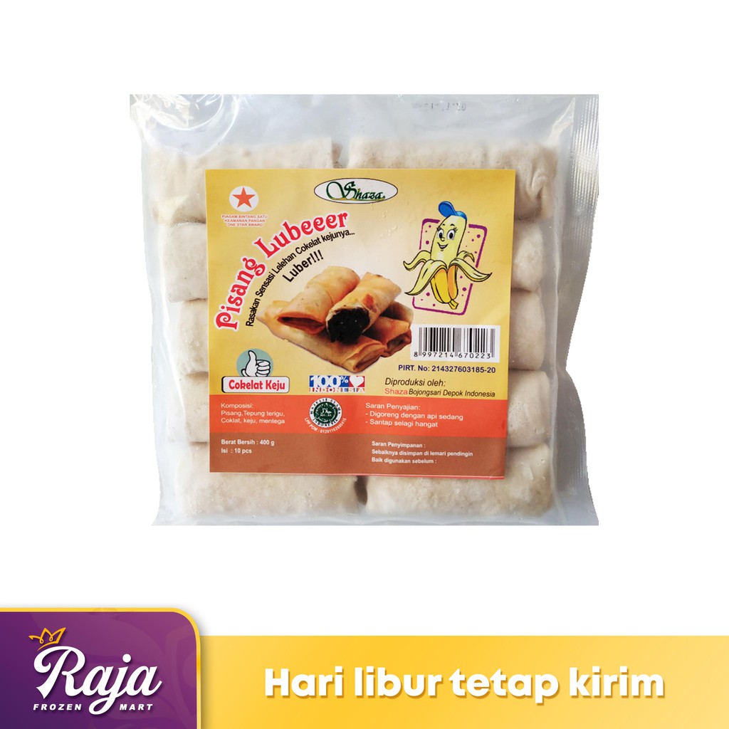 Jual Shaza Pisang Luber Coklat Keju isi 10 400gr / Pisang Luber ...