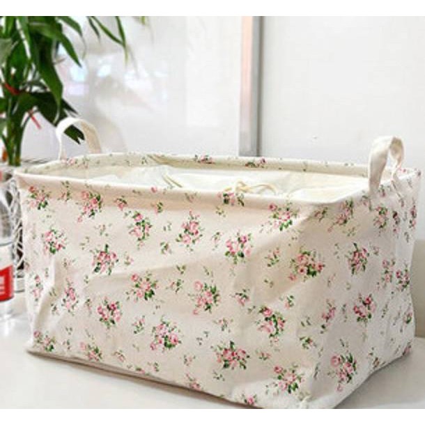 Jual storage Tempat Penyimpanan Organiser Kain ukuran besar motif bunga ...