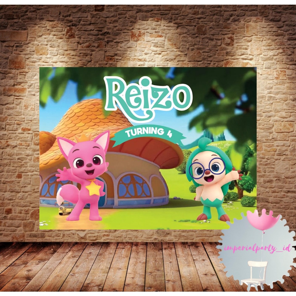 Jual Custom Happy Birthday Backdrop Banner Spanduk Hogi Pinkfong Jungle ...