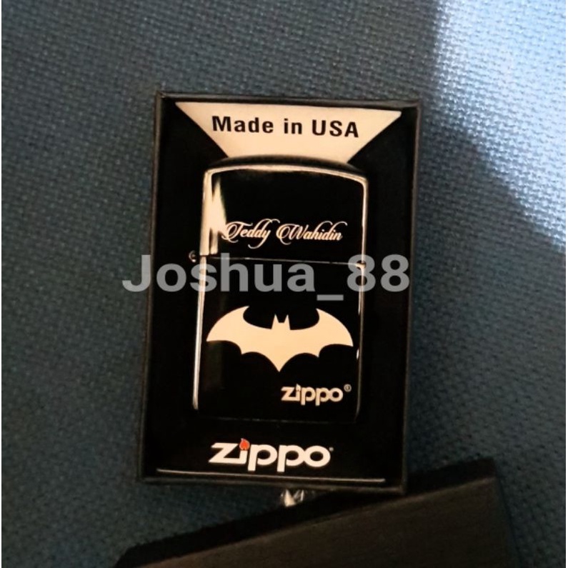 Jual Korek Api Zippo Custom Ukir Batman Black Ice /Ebony Bisa Ukir Nama ...