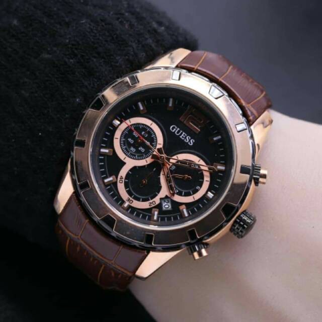 Jual COD - Jam Tangan Pria Guess G1258Hm Chronograph Tanggal Aktif Tali ...