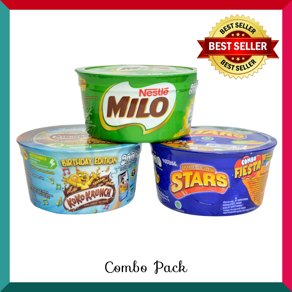 Jual Nestle Milo/ Koko Krunch / Honey Stars Honey Star Sereal Cup Combo Pack Dancow Cereal (20 ...