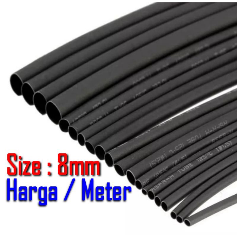 Jual ISOLASI BAKAR - SELANG SLANG BAKAR - HEAT SHRINK 8MM | Shopee ...
