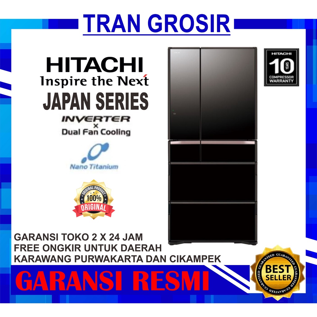 Jual Kulkas Hitachi R-WX670KN XK Kulkas Multi Door 670L Japan Series ...